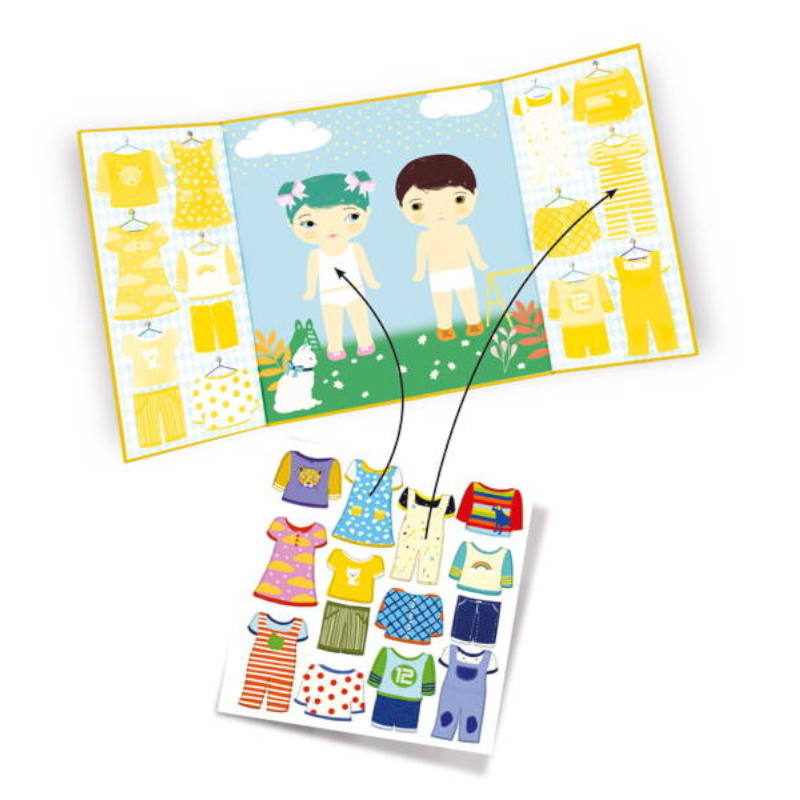 Väikelapse korduvkasutatavad kleepsud "Riided" - Taibutera